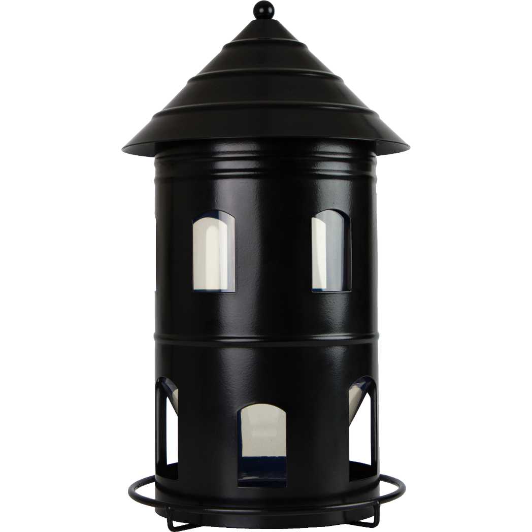 Foderautomat Til Fugle I Sort Wildlife Garden | Foderbræt – Haveteknik.dk